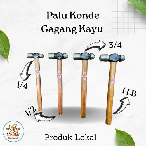Promo Palu Konde Besi Cor Lokal Gagang Kayu Ukuran 1/4, 1/2, 3/4, dan 1 ...