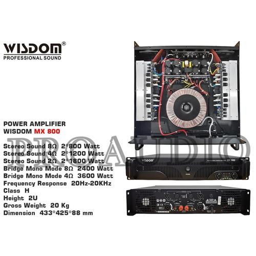 Jual Power Wisdom MX800 / MX 800 / MX-800 2 Channel Power Amplifier ...