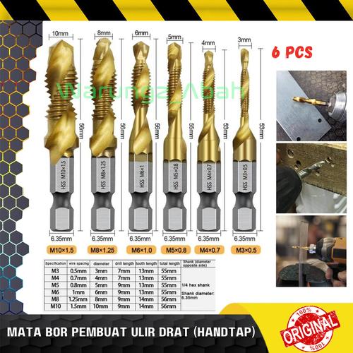 Jual MATA BOR HAND HEX DRILL TAP SENAI PEMBUAT ULIR DRAT M3 M4 M5 M6 M8 ...