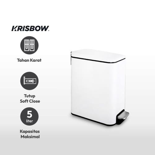 Jual Tempat Sampah Stainless Slim Soft Close - Putih Krisbow 5 Ltr - Kota Tangerang Selatan ...