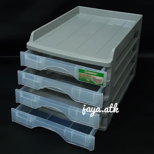 Jual RAK KERTAS DOKUMEN PLASTIK SUSUN MEJA LETTER TRAY 4 SUSUN PLASTIK ...