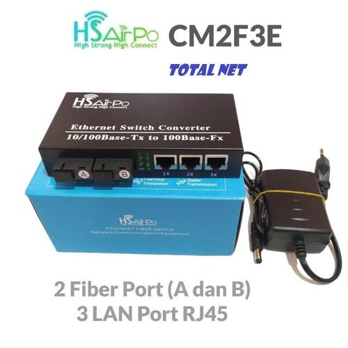 Jual HSAIRPO CM2F3E 2FO 3Lan MEDIA CONVERTER 2FIBER 3ETH10/100 HS AIRPO ...