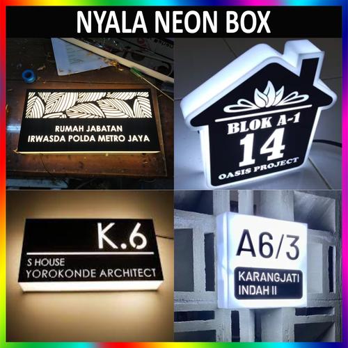 Jual Nomor Rumah Minimalis Modern Exclusive Doff Elegan - Nyala Neon ...