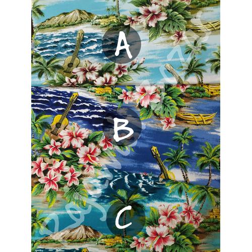 Jual KAIN COTTON MOTIF HAWAII HAWAIIAN PANTAI POHON KELAPA COCONUT TREE ...