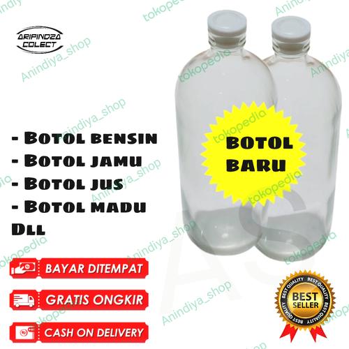 Jual BOTOL KACA 1LITER BARU LENGKAP DENGAN TUTUP//BOTOL BENSIN//BOTOL ...