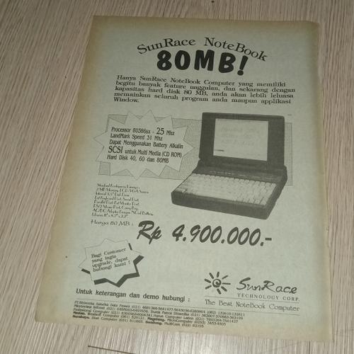 Jual Iklan Cetak Jadul Sunrace Notebook Computer - Kota Bandung - Kawan ...