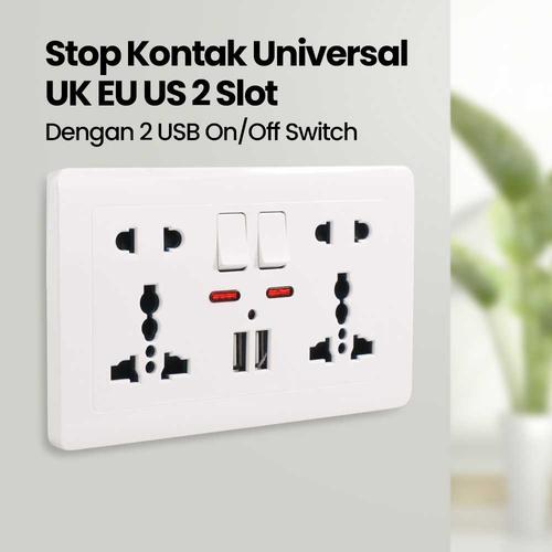 Promo Stop Kontak Colokan Listrik Dinding Inbow EU US Port USB On Off ...