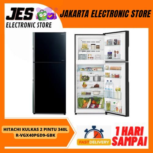 Promo HITACHI R-VGX40PGD9-GBK KULKAS 2 PINTU 340L INVERTER, DUAL FAN COOLING Cicil 0% 3x ...