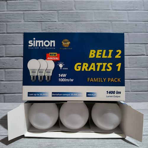 Jual SIMON LAMPU LED BULB 5W 7W 9W 11W 12W 14W PUTIH VALUE PACK 2 FREE ...
