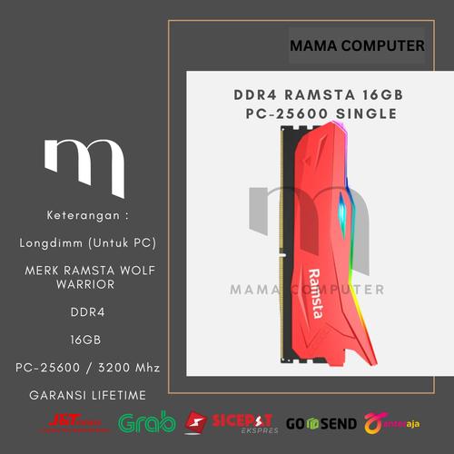 Jual RAM DDR4 16GB RAMSTA WOLF WARRIOR RGB 3200Mhz PC-25600 LONGDIMM ...