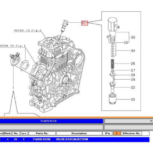 Jual Yanmar Pn. [714650-53100] VALVE ASSY,INJECTION - Jakarta Pusat ...