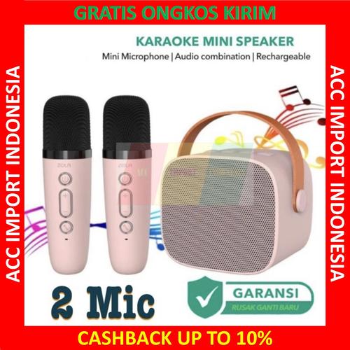 Promo Speaker Karaoke 2 Double Microphone Portable Mini Anak Lucu ...