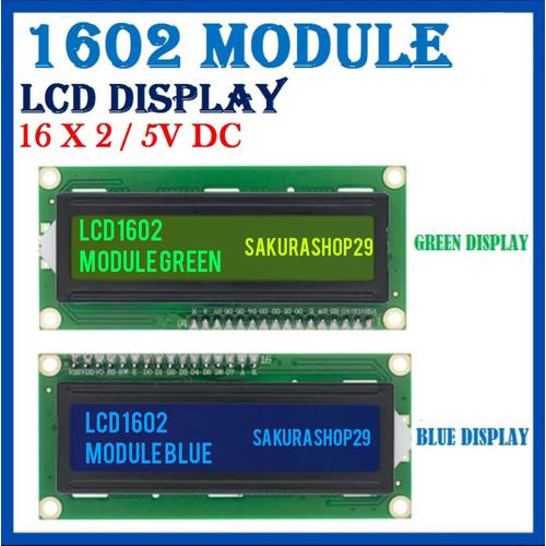 Jual LCD 1602 Display 16x2 Backlight Hijau atau Biru Untuk Arduino ...