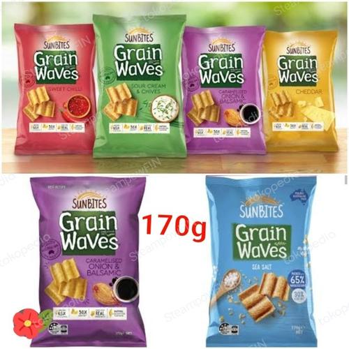 Jual Sunbites Grain Waves Sour Cream & Chives Chips Snack Import - Sour ...
