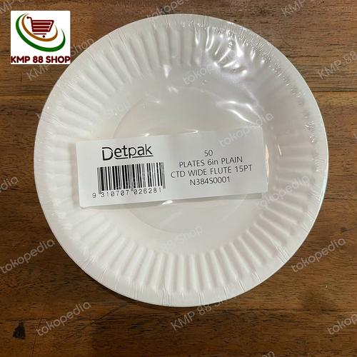 Jual Piring Kertas / Paper Plate 6 in ( 15,5 cm ) DETPACK (1pak isi 50 ...