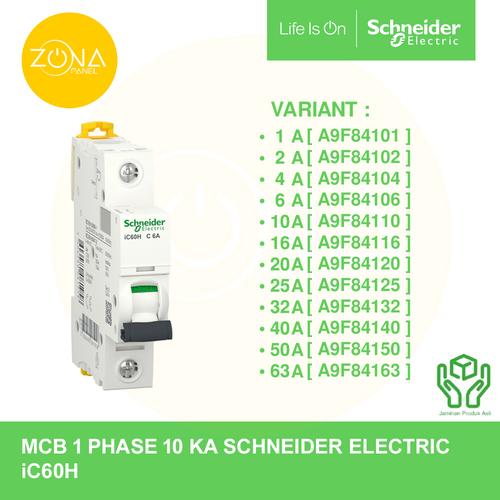 Jual MCB SCHNEIDER 1 PHASE iC60H 10KA 1P 6A 10A 16A 20A 25A 32A 40A 50A 63A - 6A - Jakarta Pusat ...