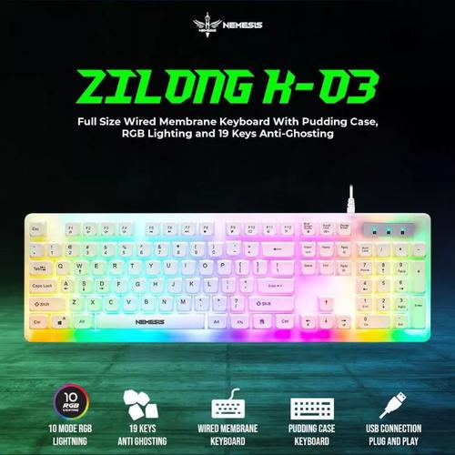 Jual Keyboard Gaming membrane Zilong K-03 / Keyboard Gaming nemesis RGB ...