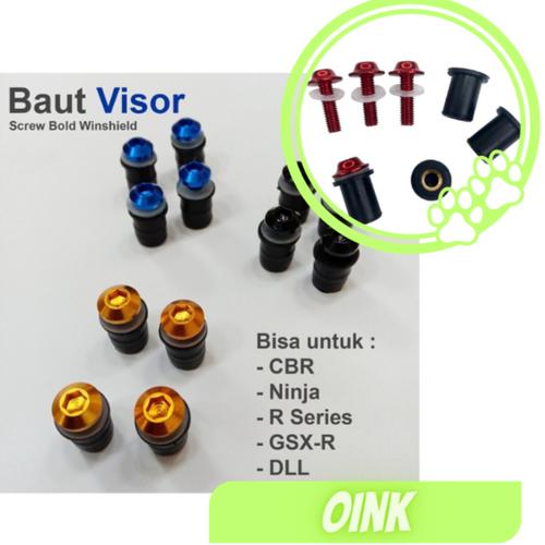 Jual Baut Visor CBR250RR Blue Baut Mur Winshield CBR 250RR Mur Karet ...