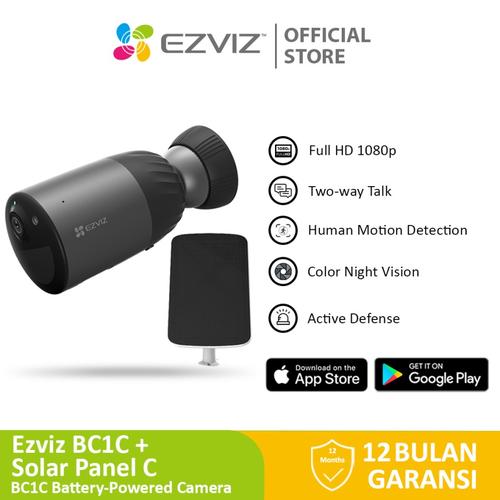 Jual Ezviz BC1C CCTV Battery Powered Camera + Solar Panel Charge USB C ...