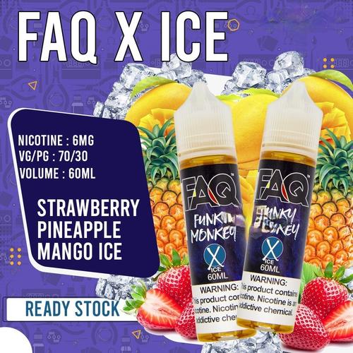 Jual FAQ Funky Monkey X Ice 60ML -Strawberry Pineapple Mango EJM Liquid USA - FAQ X Ice 3mg ...