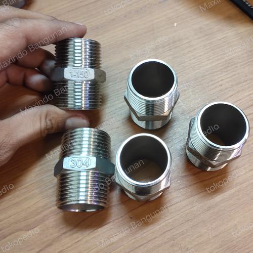 Jual Double Nepel 1" Inch Stainless Stell / Double Naple SS304 HQ ...