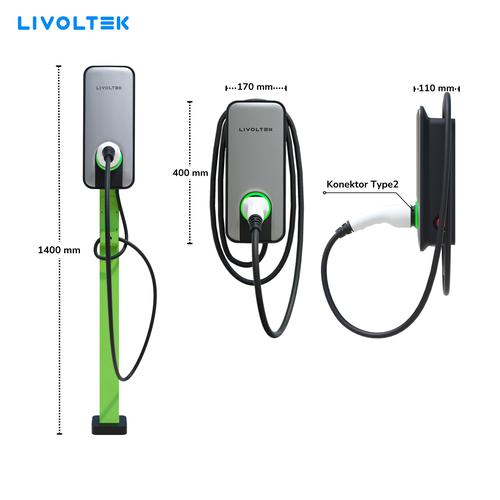 Jual LIVOLTEK SMART EV CHARGER Fast Charging Type2 - 7.3kW 11kW 22kW - 7.3kW 1 Phase - Kab ...