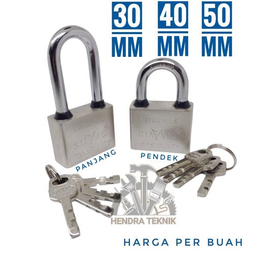 Jual GEMBOK PUTIH 30MM 40MM 50MM PENDEK / PANJANG BESI KUNCI GANTUNG PAGAR - 30 pendek - Kota ...