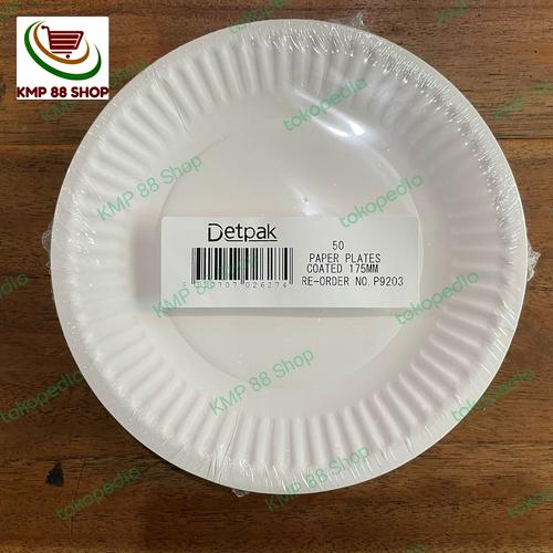 Jual Piring Kertas / Paper Plate 7 in ( 17,5 cm ) DETPACK (1pak isi 50 ...