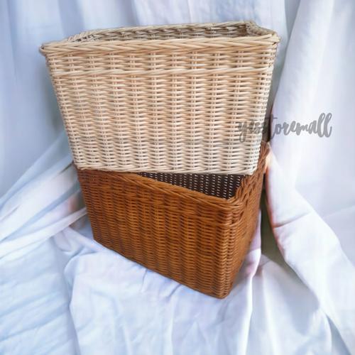 Jual keranjang rotan besar persegi panjang wadah barang multifungsi ...