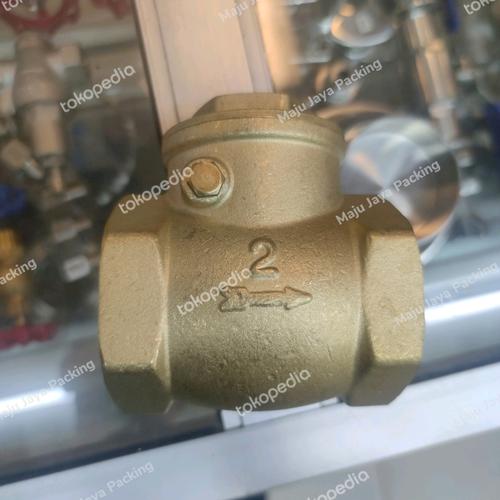Jual Check valve kuningan drat 2" inch / Swing check valve brass ...