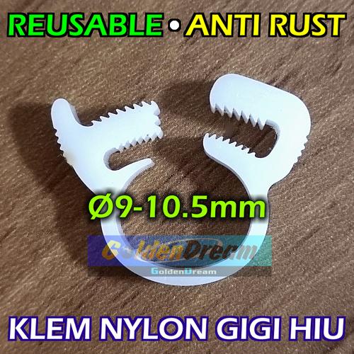 Jual 9-10.5mm Klem Nylon Gigi Jaw Clamp Cable Plastik Selang Kabel Pipa ...