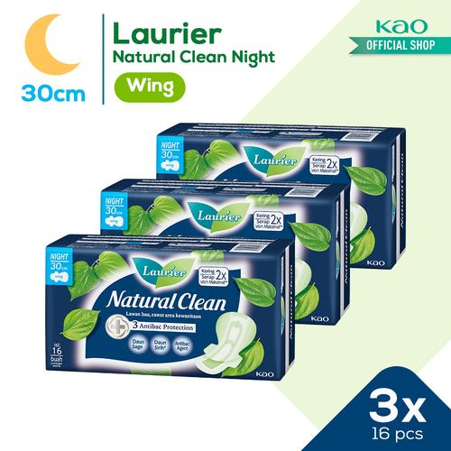 Promo Laurier Natural Clean Night 16s Triplepack - Pembalut Daun Sirih ...