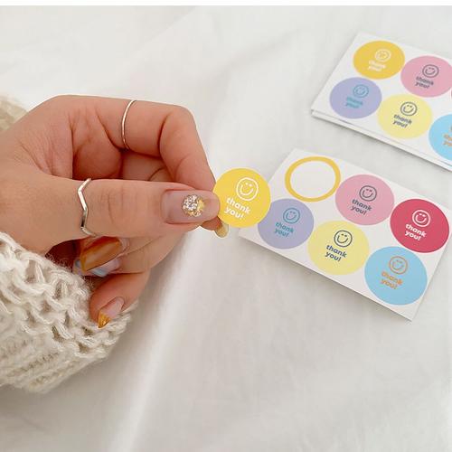 Jual STICKER THANKYOU LABEL BULAT PERSEGI 1 LEMBAR ISI 6 STICKER ...
