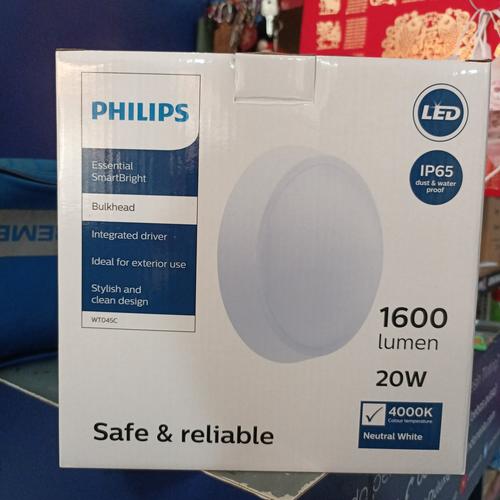Jual lampu outbow baret philips wt045c 20w 4000k ip65 bulkhead ...