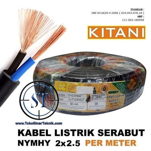 Jual Kabel NYMHY KITANI 2 X 2.5m 2.5mm @1Meter HITAM Cable Listrik ...
