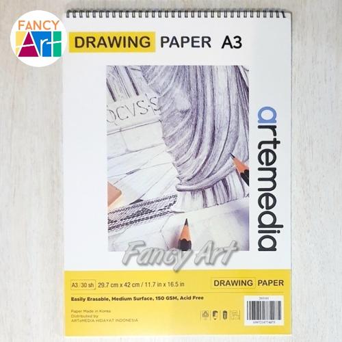 Jual Artemedia Drawing Paper Sketch Book A3 Wirebound 150gsm Kertas ...