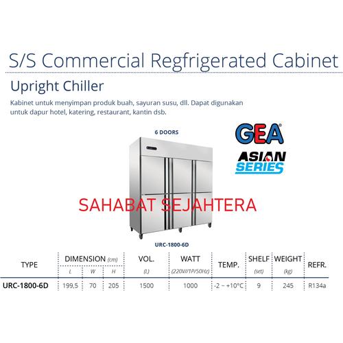Jual Stainless Steel Upright Chiller GEA URC-1800-6D Chiller Stainless ...
