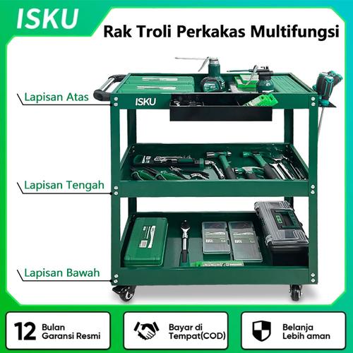 Jual ISKU Troli Bengkel Rak 3 Susun Trolly Trolley Besi - Model A ...