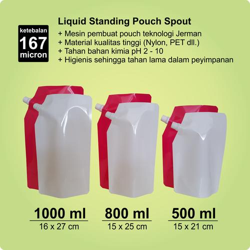 Jual Liquid Standing Pouch with Spout - Kemasan Cairan Chemical - Merah ...