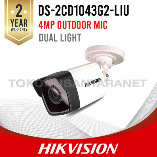 Jual DS-2CD1043G2-LIU HIKVISION IP 4MP Dual Light Audio Bullet CCTV H265 - Jakarta Pusat ...