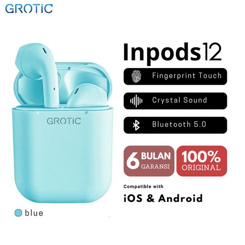 Promo GROTIC Headset Bluetooth inpods 12 TWS Macaron Earphone Wireless ...