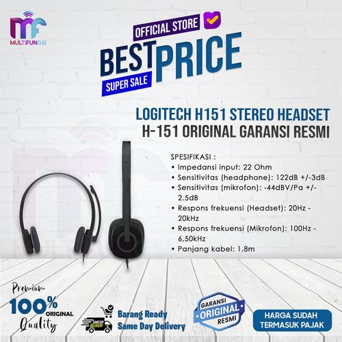 Jual Head set LOGITECH H-151 headset multiperangkat dengan in-line ...