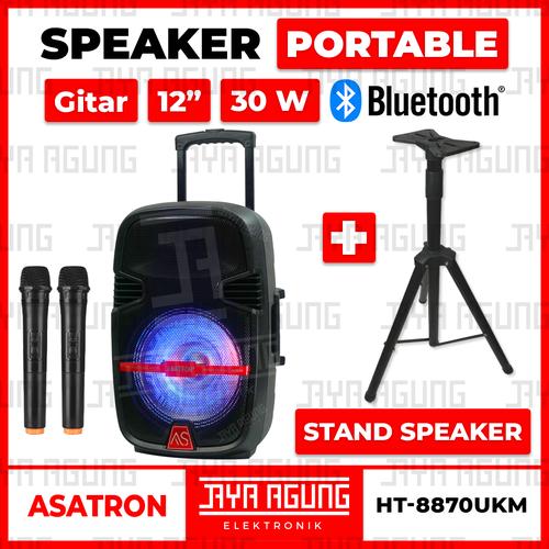 Jual Speaker Portable Bluetooth Wireless USB 12 Inch ASATRON HT 8870 ...
