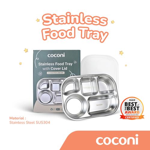 Jual COCONI Premium Stainless Food Tray with Lid | Piring Makan ...