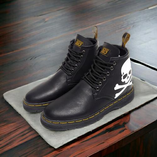 Jual Sepatu Boots Pria 1619 Dockmart High Botskul Punk Rock Metal BW ...