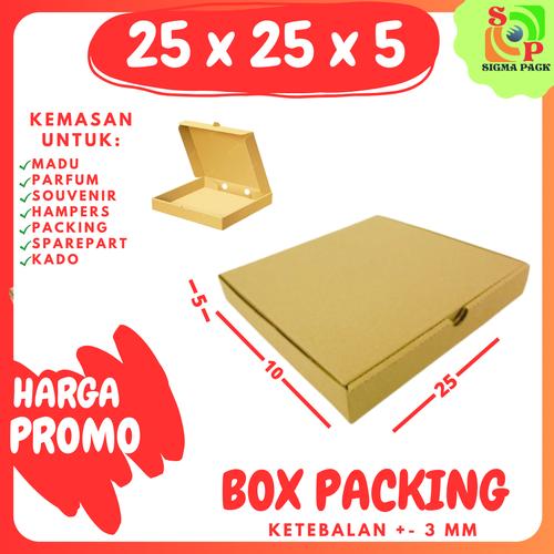 Jual Box Pizza 25x25x5 Cm Autum| Box Jersey / Kardus Packing - COKLAT ...