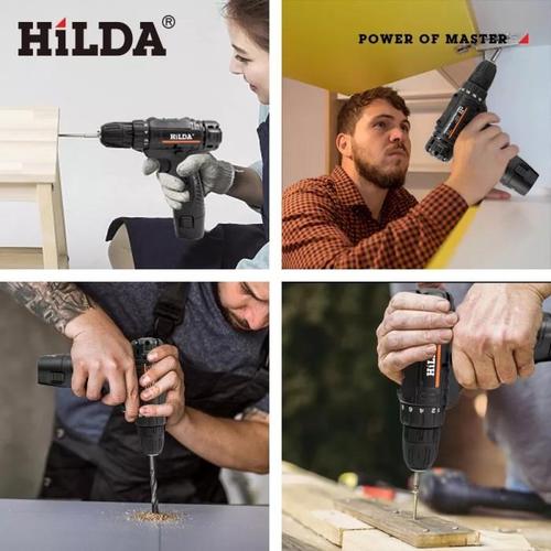 Jual Hilda Mesin Bor Baterai Tangan Cordless Drill 12v Bor Listrik Set