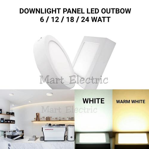 Jual LAMPU DOWNLIGHT LED PANEL OUTBOW 6/12/18/24 WATT BODI KOTAK/BULAT ...