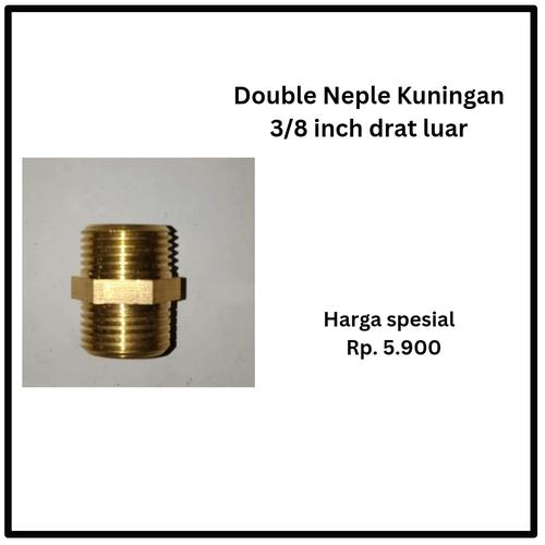 Jual Double Neple Kuningan 3/8 inch drat luar - Kota Bekasi - ALSA-28 Sanitay | Tokopedia
