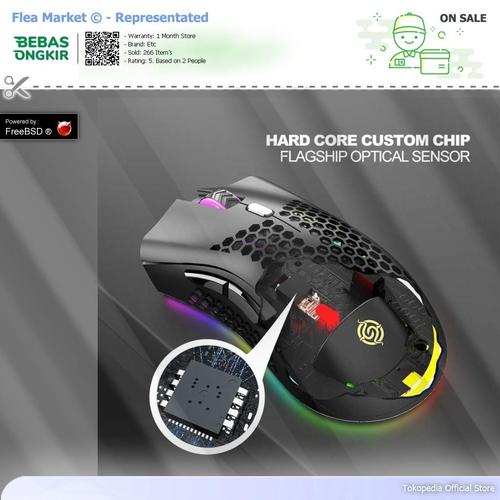 Promo K-SNAKE Mouse Gaming Wireless RGB Honeycomb 3 DPI Gear 2.4GHz ...